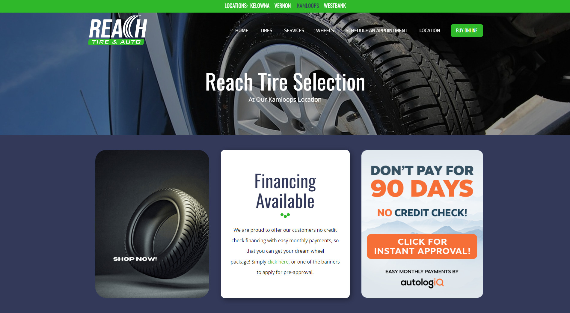 Shop tire brands online | Reach Tire & Auto Kamloops