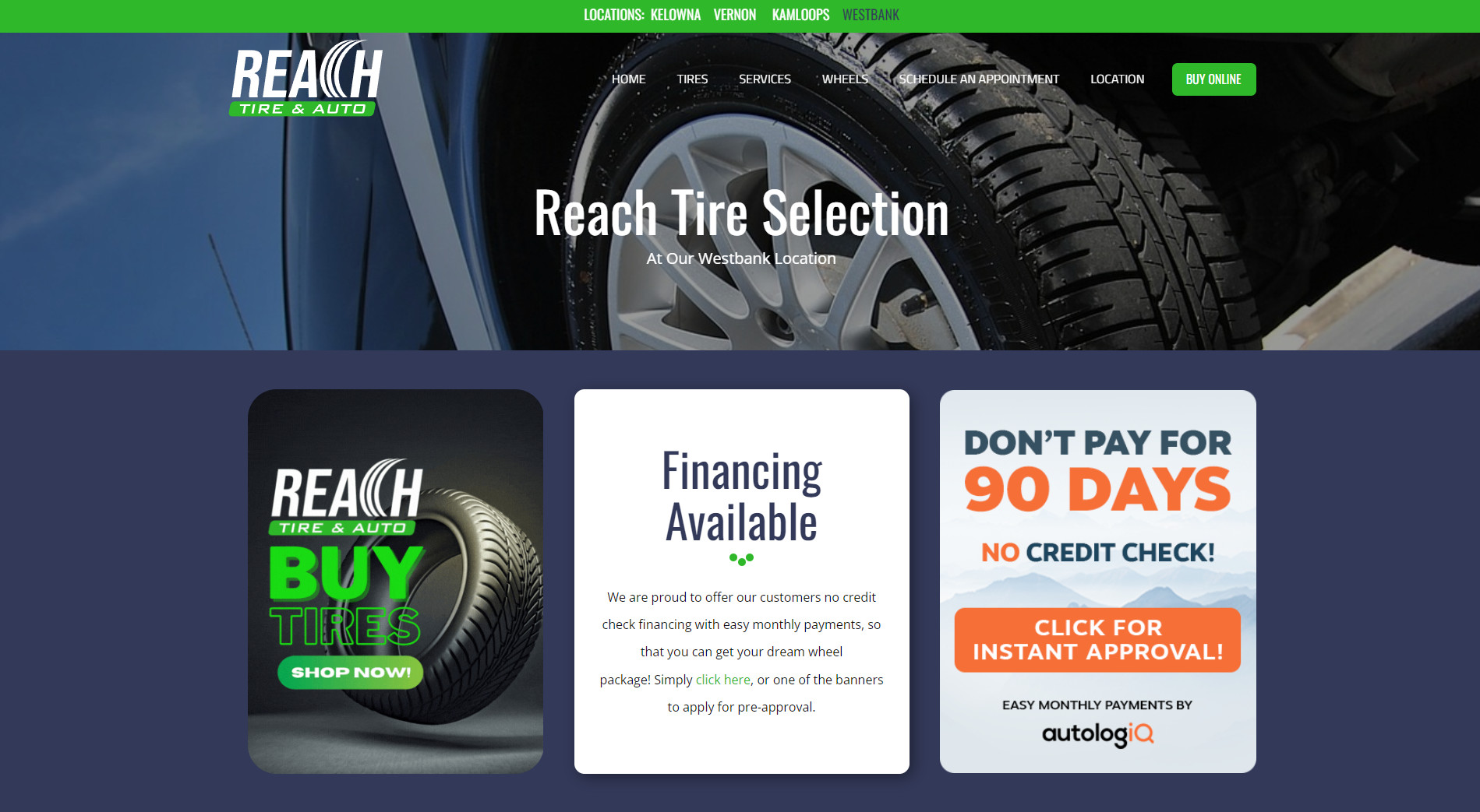 Shop tire brands online | Reach Tire & Auto Westbank